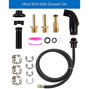 Kitchen Sink Side Sprayer with Quick Side Connector Compatible with Moen Faucet Sprayer Replacement, Kitchen Sink Faucet Sprayer Attachment with Water Hose/Holder, Oil Rubbed Bronze