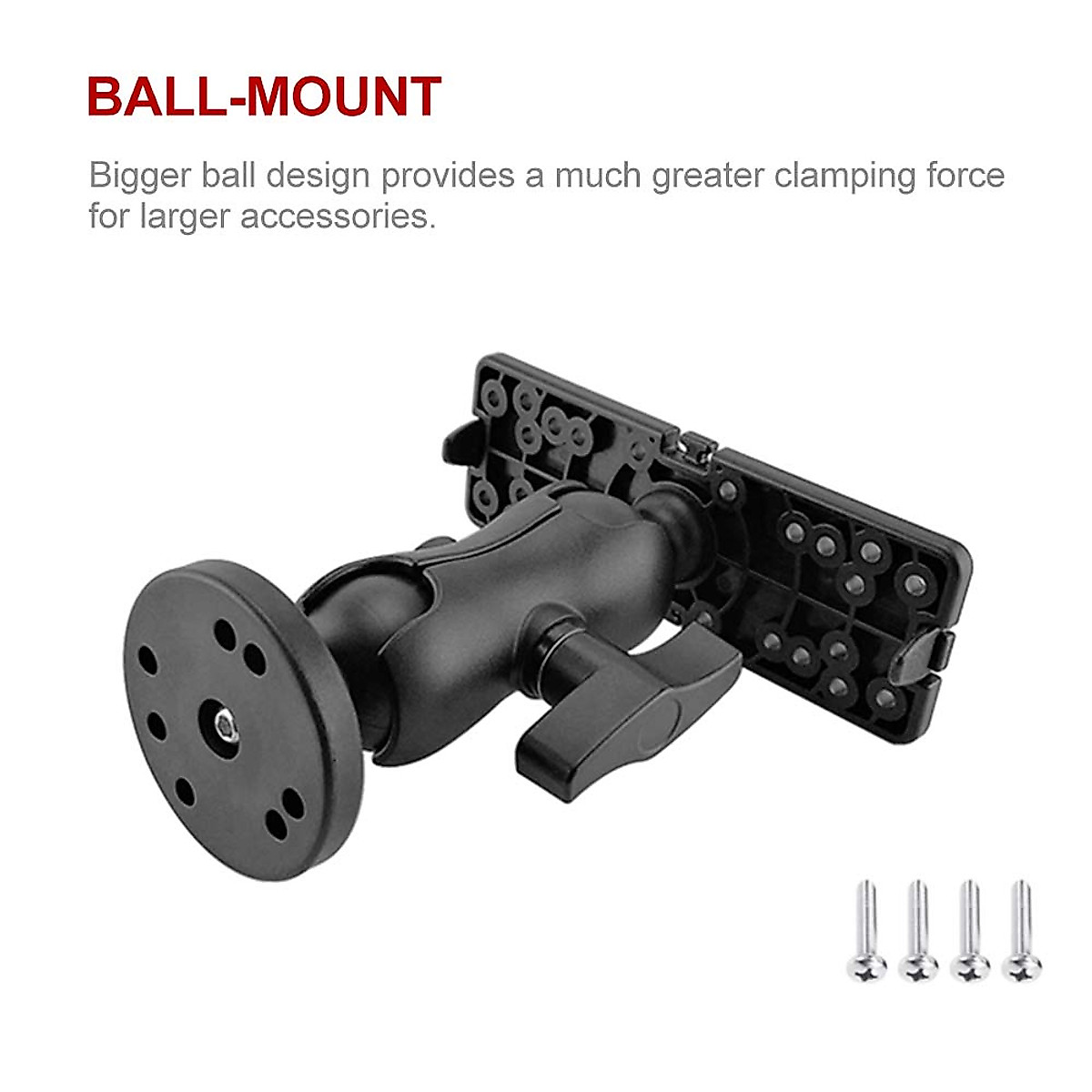 CALIDAKA Fish Finder Mount Base, Ball-Mount Fish Finder Mount, 360 Degree Rotation Fish Finder Holder, Universal Marine Electronic Fish Finder Mount, Boat Fish Finder Electronics Mount