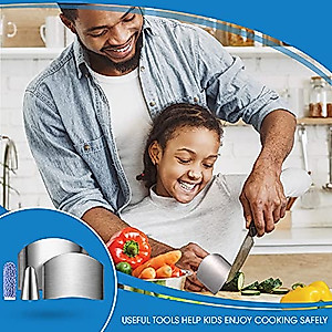 8 Pieces Finger Guard Set for Cutting Knife Guard Finger Cot Stainless Steel Cutting Protector Adjustable Safe Thumb Guard Finger Protector for Cutting Food to Avoid Hurting When Slicing and Chopping