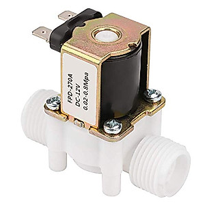 Electric Solenoid Valve, 12V G1/2" NC Plastic Electrical Inlet Solenoid Water Valve for Water Dispense Water Control Diverter Device