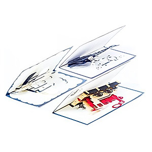 Pop Up Cards Set for Kids. Boys will Love these 3D Christmas or Happy Birthday Cards (4 Pack)