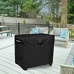 Outdoor Prep Station Cover for Royal Gourmet Double-Shelf Movable Dining Cart Table – Heavy Duty Waterproof Fabric – Outdoor Grill Cart Cover for Patio Bar Cart - All Weather, UV Resistant