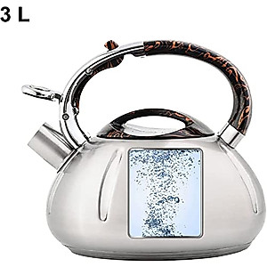 Stovetop Tea Kettle Whistling Teapot Tea Kettle 3L Stainless Steel Whistling Tea Kettle Teapot Make Tea Boil Water Blew Coffee for Induction Cooker Gas Stove Stove Top Kettle Tea Pot teapot