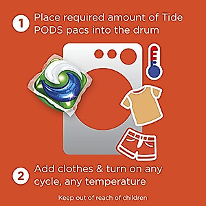 Tide PODS Downy HE Turbo Laundry Detergent Pacs, April Fresh Scent, 32 Count Bag