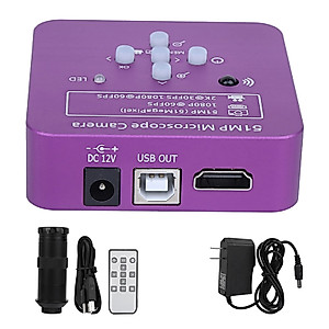 Electronic Digital Industrial Electronic Digital Video Camera,High Definition Microscope Camera Video Microscope Camera 120X C Mount Lens with WB Color Correction Automatic