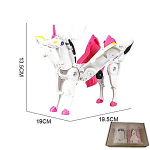 Transforming Car Robot Toys, Unicorn Racing Car Set, Boys and Girls, Automatic Deformation, Magnetic Connections, Educational, Collision to Magical Unicorns, Birthday Party (Pink)…
