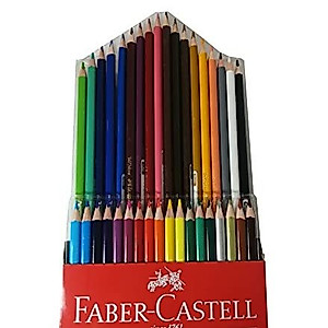Faber-Castell 36 Colors Tri/Triangular Easy Grip Colored Pencils Pre-sharpened for Kids and Adult Coloring Book,Ideal for Christmas Gifts (Pack of 36)