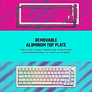 Cooler Master CK721 65% Hybrid Wireless 2.4GHz/Bluetooth Silver/White Mechanical Gaming Keyboard, Tactile Brown Switches, Customizable RGB, Ergonomic Design, 3-Way Dial, QWERTY (CK-721-SKTM1-US)