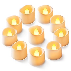 Homemory 12-Pack Flameless LED Tea Lights Candles Battery Operated, 200+Hour Fake Electric Candles TeaLights for Votive, Aniversary, Wedding Centerpiece Table Decor, Funeral, Halloween, Christmas