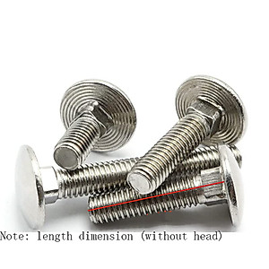 (10 pcs) 201 Stainless Steel Big Head Carriage Bolt,for Mechanical and Electrical and Other metalM8x16mm.
