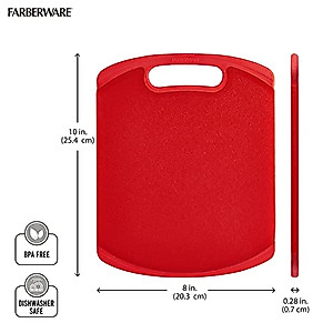 Farberware Nonslip Cutting Board 8-Inch-by-10-Inch, Red