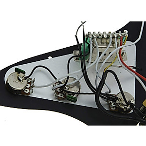KAISH Prewired Loaded Strat HSS Pickguard for Squier or Import Stratocaster Black 3 Ply