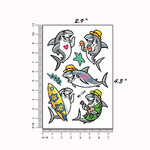 PHOGARY Kids Temporary Tattoos(100pcs+), Sea World Theme Tattoos (20 Sheets) - Fish, Shark, Turtle, Seahorse, Sea Star, Octopus, Crab - Marine Life Patterns Fake Waterproof Tattoos for Boys Girls