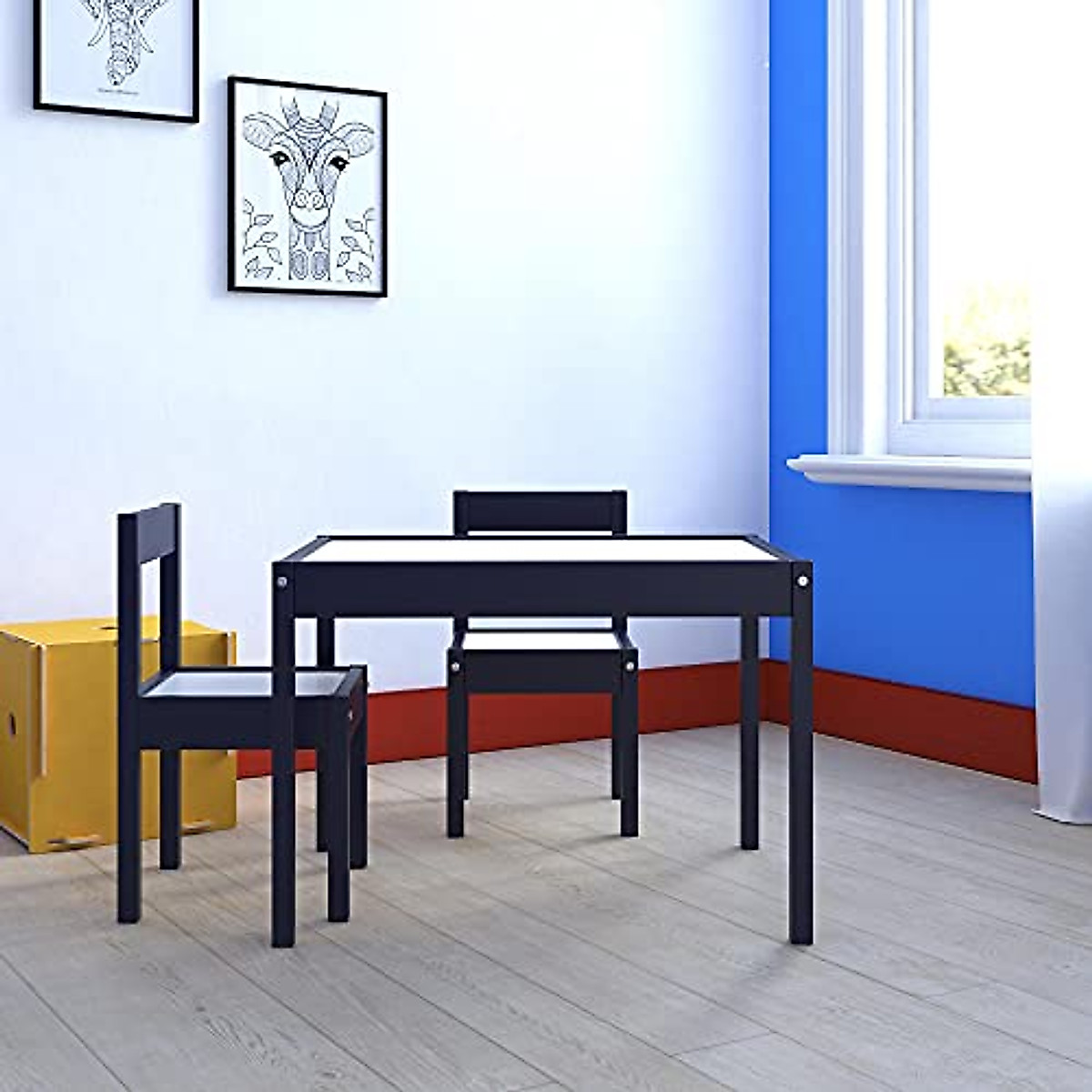 Baby Relax Hunter 3-Piece Kiddy Table & Chair Kids Set, Blue / White