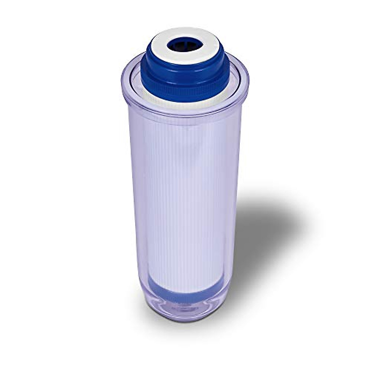 10" Clear Standard Transparent Whole House Water Filter System with Presser Relief Button, 3/4” Inlet/Outlet Brass Port Granular Activated Carbon Cartridge, Meets NSF Standards & Regulations