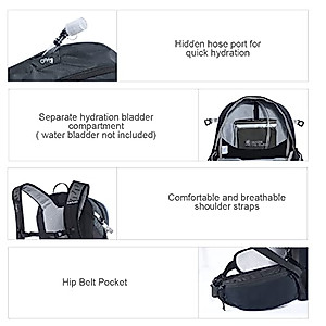 KAILAS 28L Hiking Backpack Men Women，Large Backpack with Rain Cover Camping Backpack，Waterproof Backpack for Men Women Black