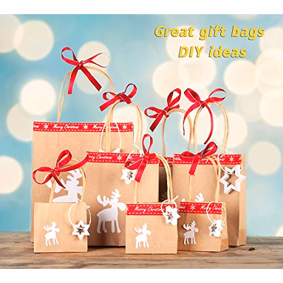 BagDream 10x5x13 Kraft Shopping Bags 100Pcs Brown Paper Bags Paper Gift Bags, Merchandise Bags, Retail Bags, Party Bags, 100% Recycled Paper Bags with Handles Bulk