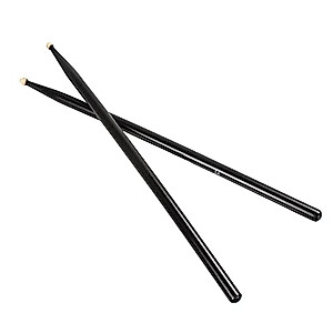 OriGlam 2Pcs 5A Drum Sticks, Maple Wood Tip Drumsticks, 5A Music Band Drumsticks, Jazz Drum Sticks For Rock Band (Black 2Pcs)