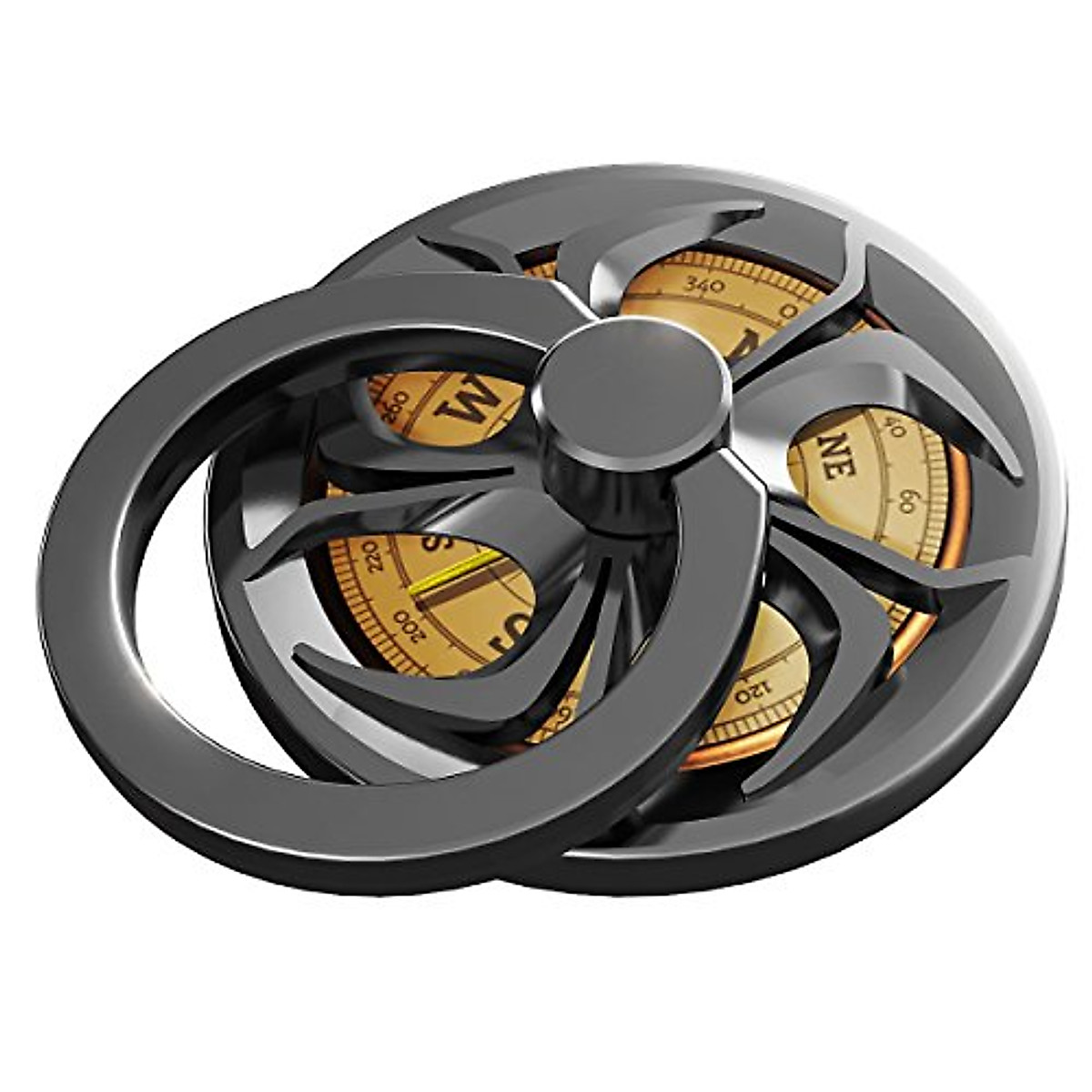 Anti-Anxiety Finger Ring Stand, ebulous 360° Rotation Spinner Mobile Cell Phone Ring Stand Holder with Grip Kickstand Universal [Washable/Reusable] for iPhone/iPad/Samsung Note/Tablets etc (Gold)…