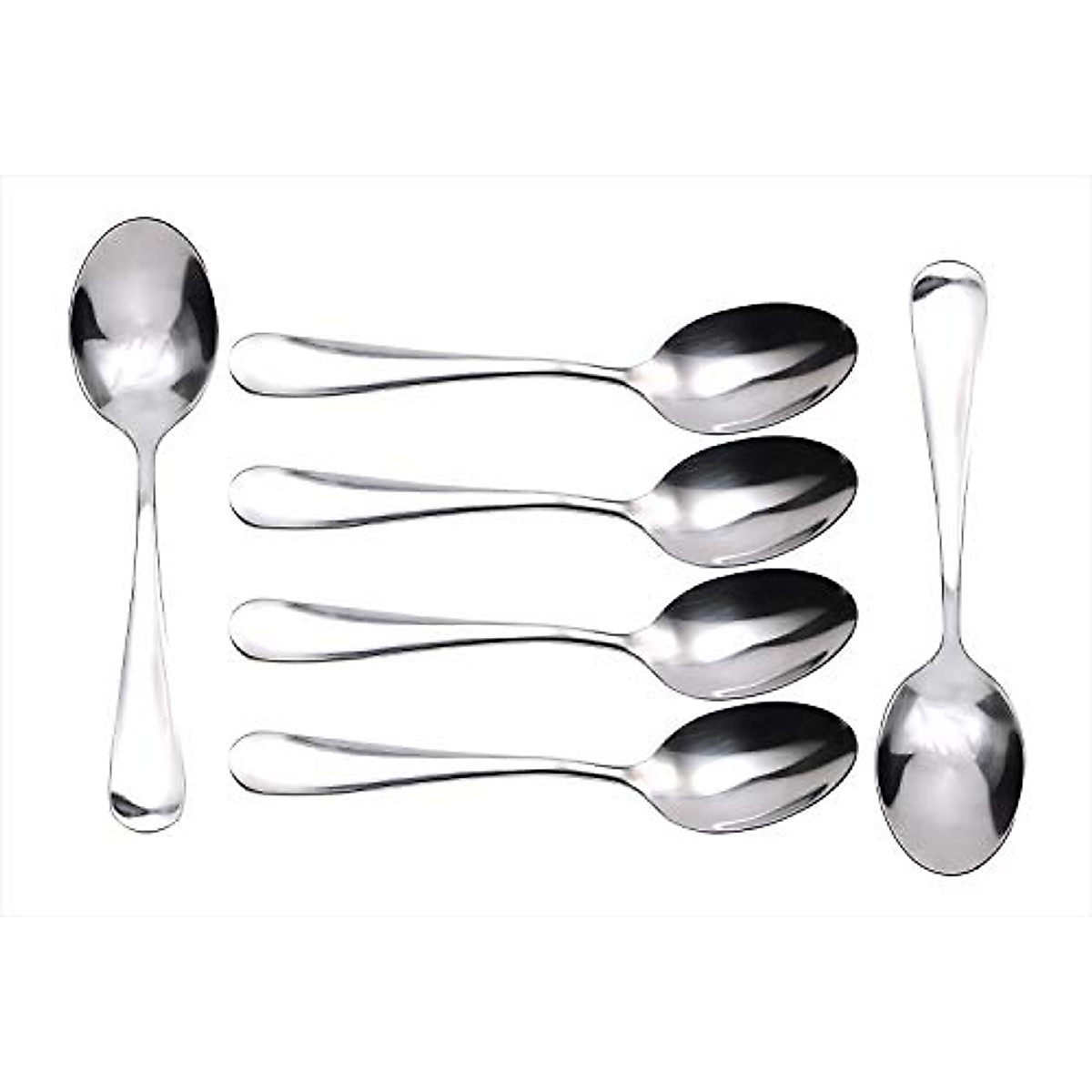 Mini Skater 6 Pcs Stainless Steel Spoons 5.5 Inch Small Mirror Polishing Tea Dessert Coffee Soup Dinner Spoon for Toddlers Students