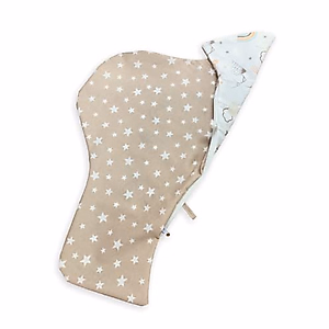 High Chair Cover for IKEA Antilop High Chair,Cotton Cover for Inflatable Cushion, Cushion Cover for High Chairs for Babies and Toddlers, High Chair Accessories, It is Only Cover! (Brown Rainbow)