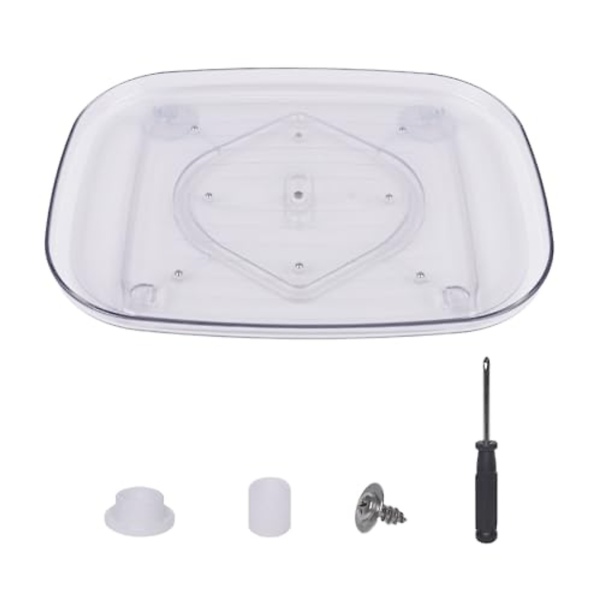 UPOGA Large Lazy Susan Rotating Turntable Organizer - for Kitchen, Pantry, Cabinet, Dining Table, Fridge, Countertop，Vanity - Spinning Food Storage Container for Spices, Condiments- Clear,15.9"x11.8"