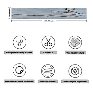 CHIHUT 6"x36" Waterproof Vinyl Flooring Planks Blue Peel and Stick Vinyl Flooring Self Adhesive Wood Grain Vinyl Floor Tile for Bathroom Kitchen RV DIY Flooring 16 Pack Laminate Flooring Planks