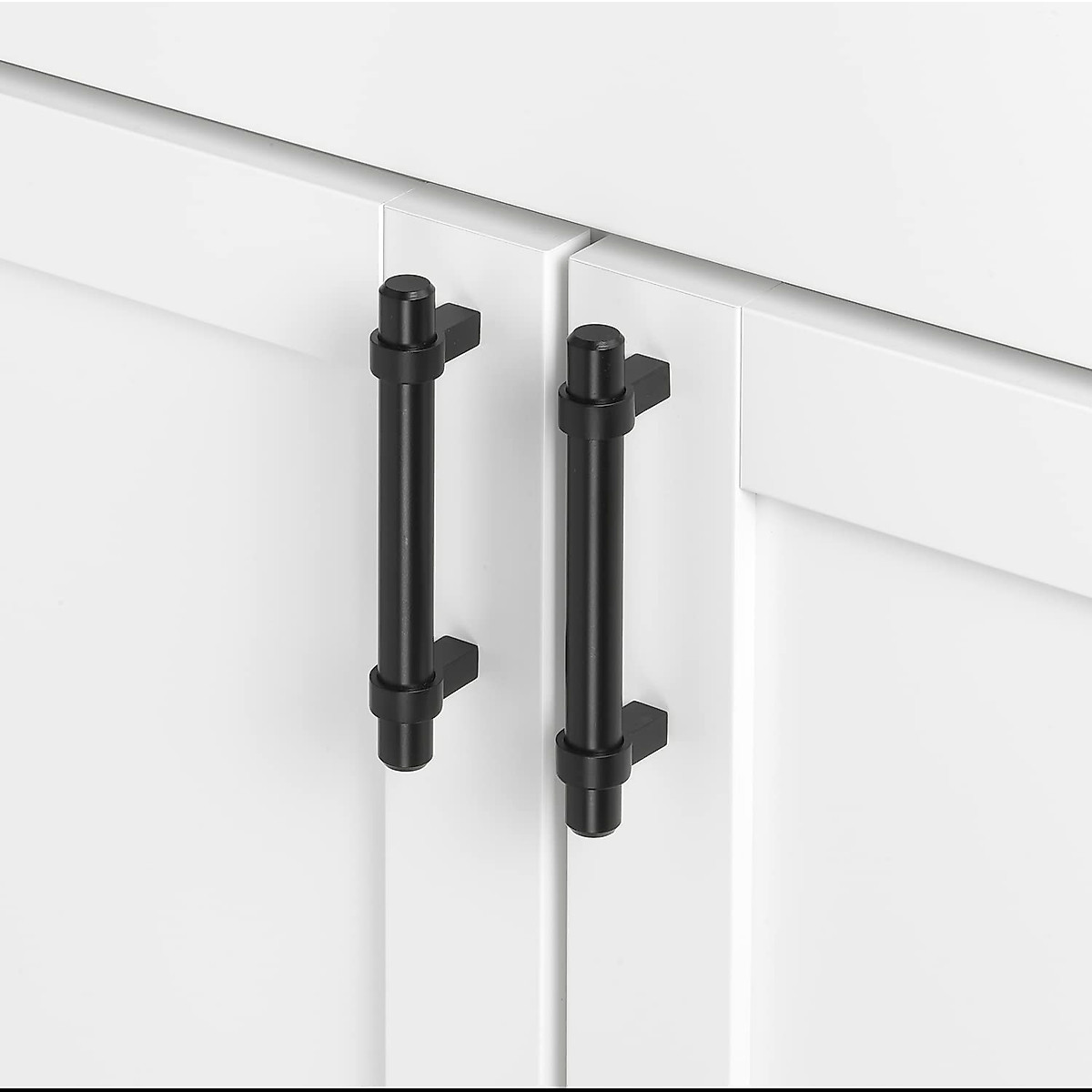 GlideRite Hardware 4005-76-MB-10-3” Center Euro Solid Bar Pull - 4-1/2” Length, Matte Black, Pack of # (10)