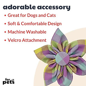 H&K Pet Pinwheel | Lavender Lemon (Small) | Easter Spring Velcro Collar Accessory for Dogs/Cats | Fun Pet Pinwheel Collar Attachment | Cute, Comfortable Pet Accessory