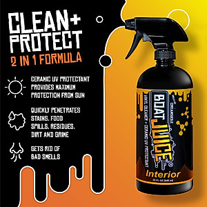 Boat Juice 2in1 Interior Boat Cleaner & Protectant Spray | Vinyl Boat Seat Cleaner + Ceramic UV Protection | Also for Upholstery, Carpet | Marine Detailing, Orange Creamsicle Scent, Made in USA (32oz)
