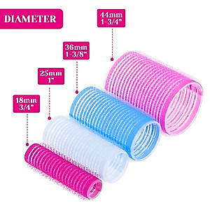 Anezus Self-Grip Rollers Set - 60 Pcs Multicolored Curlers and Clips for Hairstyling