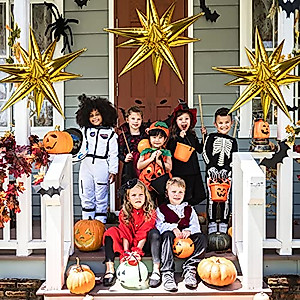 62 Pieces Gold Balloons 26 Inch, 12 Point Foil Explosion Star Balloons, Starburst Cone Balloons Spike Balloons for Wedding Birthday Christmas Graduation Party, Decorations for Baby Shower