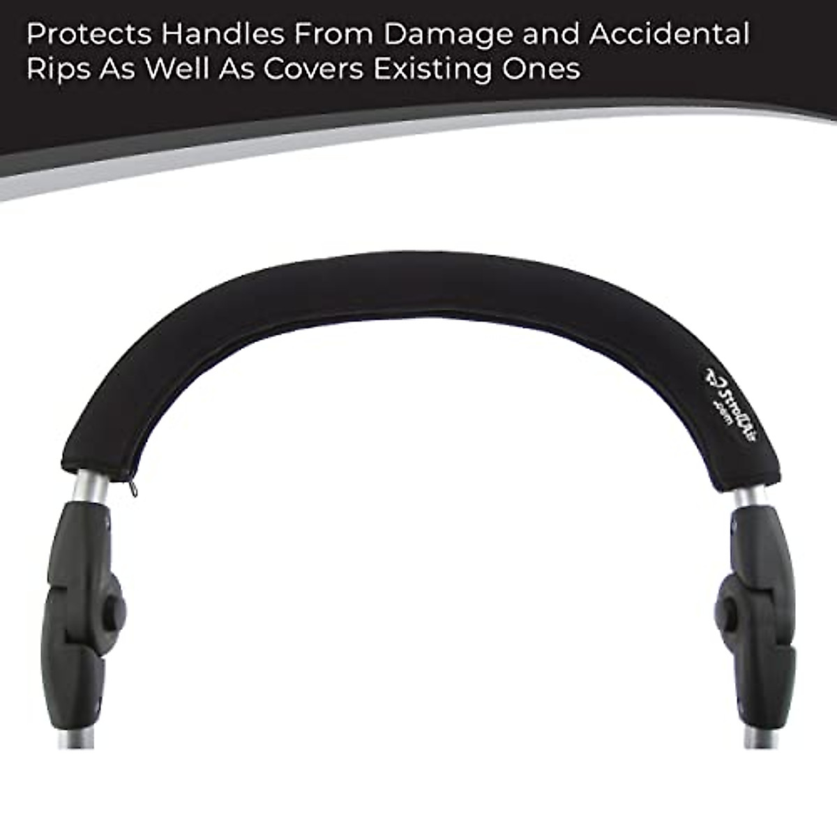 StrollAir Universal Handle Sleeve Cover, Grip Bar, Replacement, BOB, Bugaboo, Baby Jogger, Uppa Baby, Bumbleride, Black, 24"