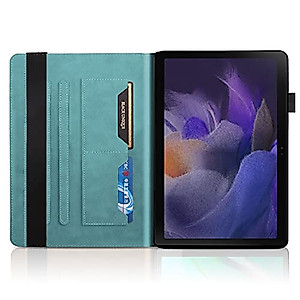 Case for Samsung Galaxy Tab A8 10.5'' 2022 Case SM-X200/X205 PU Leather Cover Lightweight Flip Stand Shell with Elastic Band & Card Holder for Galaxy Tab A8 10.5 inch Tablet,Turquoise