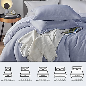 CozyLux California King Comforter Set - 3 Pieces Blue Soft Luxury Cationic Dyeing Cal King Size Bedding Comforter All Season, Breathable Lightweight Fluffy Bed Set with 1 Comforter and 2 Pillow Shams