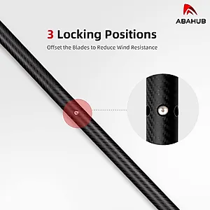 Abahub 1 x Carbon Kayak Paddles, 90.5 Inches Kayaking Oars for Boating, Canoeing with Extra Paddle Leash, Carbon Fiber Shaft Black Plastic Blades