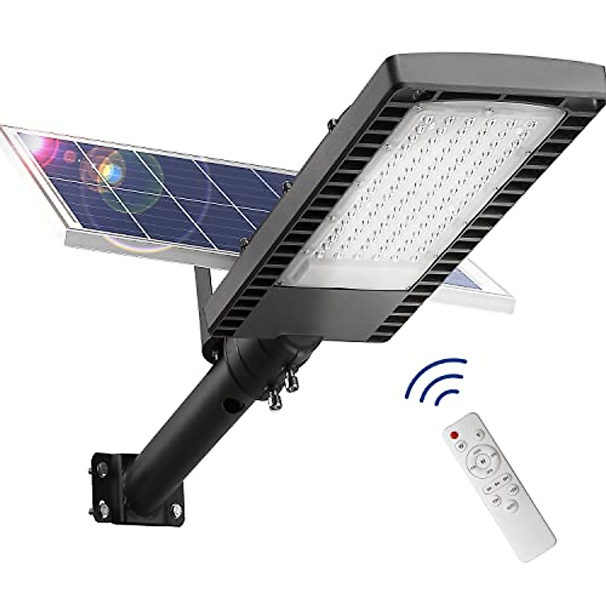 Favorwe Solar Street Lights Outdoor 450W - 32500 Lumens LED Street Light Waterproof Solar Dusk to Dawn Powered with Remote Control Solar Street Light for Parking Lot, Yard, Garden, Patio, Stadium