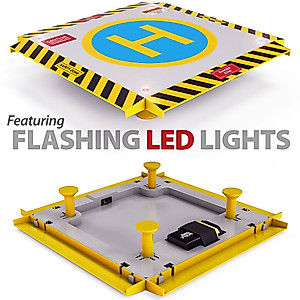 Eagle Pro Remote Control Helicopter Landing Pad - Complete Edition - Flashing LED Lights Installed - Suitable for RC Helicopters, Quadcopters, Drones, Syma Helicopters