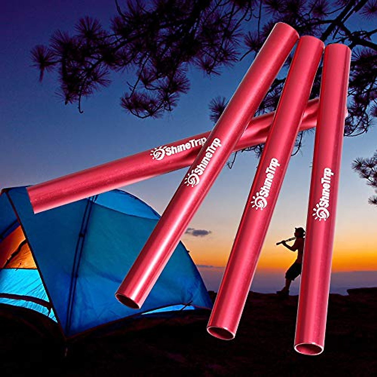 Tent Pole Repair Splint Tube Kit, 4Pcs Aluminium Alloy Spare Repair Tube for Diameter 7.9-8.5mm Tent Pole