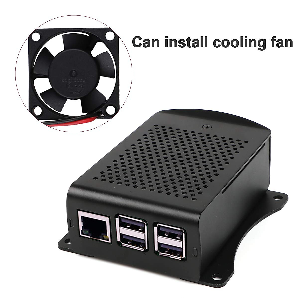 MakerFocus Raspberry Pi Case with Fan, Raspberry Pi 3B+ Aluminum Alloy Case with Heatsink and Screw Driver for RPi 3B+, RPi 3/2, RPi B