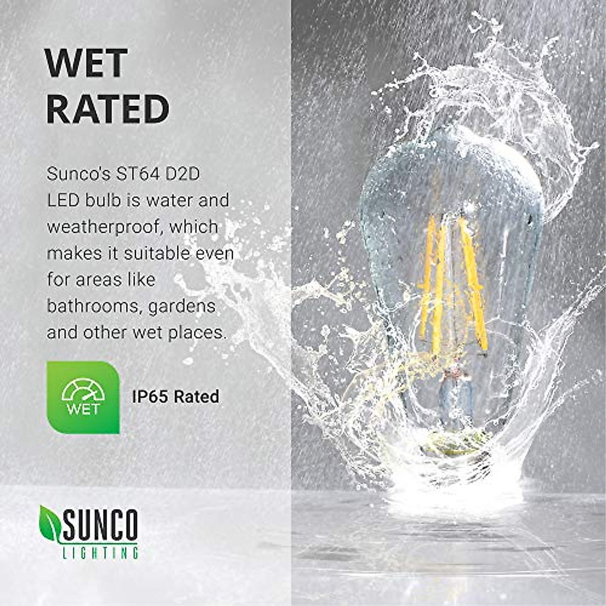 Sunco 2 Pack Dusk to Dawn Light Bulbs LED Edison 2700K Soft White, CRI90 7W Equivalent 60W, Vintage Style ST64 Extra Bright Automatic Bulb, 800 Lumens, E26 Base, Light Sensing Outdoor UL