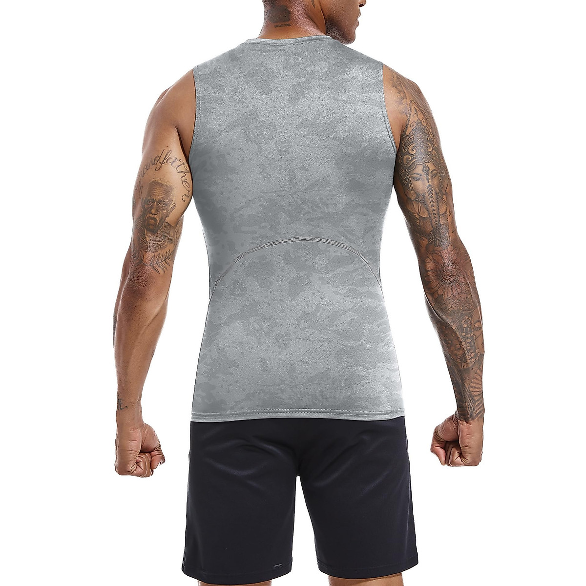 Holure Men's 5 Pack Compression Tank Tops Athletic Muscle Tee Fitness Bodybuilding Sleeveless T-Shirt Black/Camo Grey/White/Navy/Red 02 M