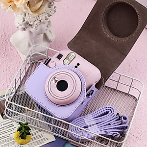 Frankmate Protective Case Compatible with Fujifilm Instax Mini 12 Instant Film Camera with Accessory Pocket and Adjustable Strap