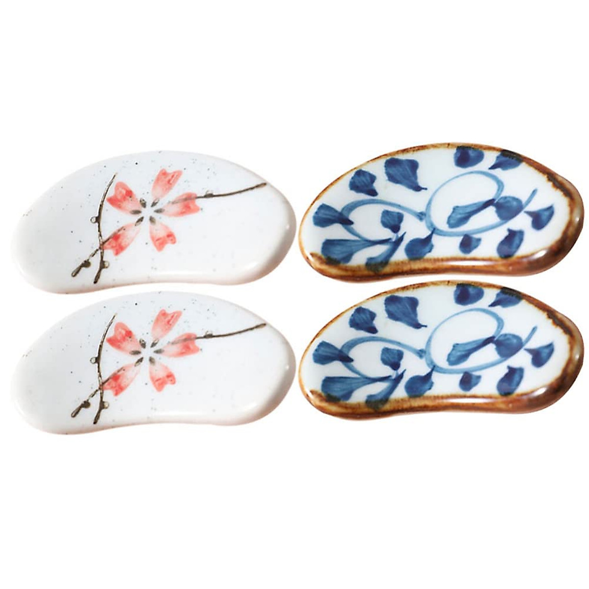 Luxshiny 4pcs Ceramic Chopstick Rest Paint Brush Holder Japanese Spoon Rest Kitchen Utensil Rest Chopstick Holder Ceramic Spoon Rest Tableware Rest Multifunction Ceramics Dishwasher