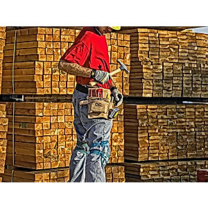 Custom LeathercraftIP489X Suede Tool Bag & Poly Web Belt, 3 Pocket , Tan