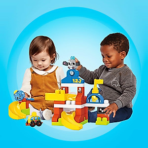 Mega Bloks Peek A Blocks Schoolhouse with Big Building Blocks, Building Toys for Toddlers (42 Pieces)