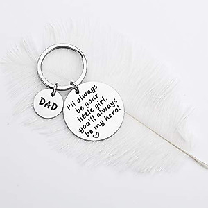 Fathers Day Dad Gift from Daughter Birthday Keychain Gift for Father Daddy Father in Law Stepdad Present Christmas Valentine Thanksgiving Gift for Papa Dad from Little Girl Kids Stocking Stuffer