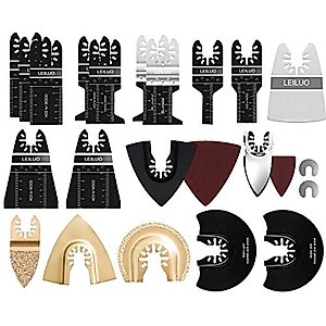 81 Pack Oscillating Saw Blades LEILUO Oscillating Tool Blades to Cut Metal Wood Plastic Multitool Blades Fit Dewalt Milwaukee Makita Worx Rockwell Wen Ryobi Porter Genesis Black