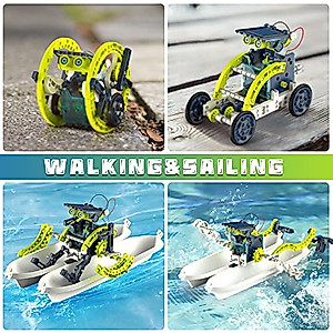 Hot Bee 12-in-1 STEM Solar Robot Kit - STEM Projects for Kids Ages 8-12, Learning Educational Science Kits, 190 Pieces DIY Robot Kit Building Toys, Gifts for 8 9 10 11 12 13 Year Old Boys Girls