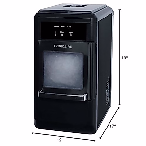 Frigidaire EFIC237 Countertop Crunchy Chewable Nugget Ice Maker, 44lbs per day, Auto Self Cleaning, Black Stainless